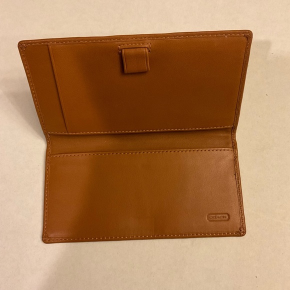 Coach | Accessories | Coach Tan Leather Check Book Holder | Poshmark